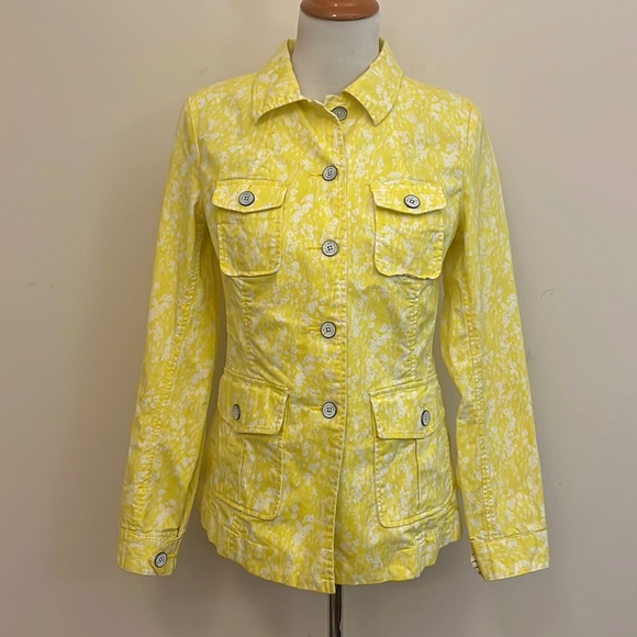 CAbi | Jackets & Coats | Cabi Yellow White Field Jacket Style No 56 ...